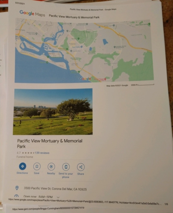 Cemeteries - Briggs Cunningham